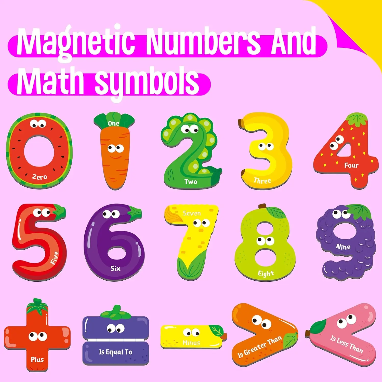 Magnetic Numbers Math Symbols Letter Magnets Educational Learning Tool ...