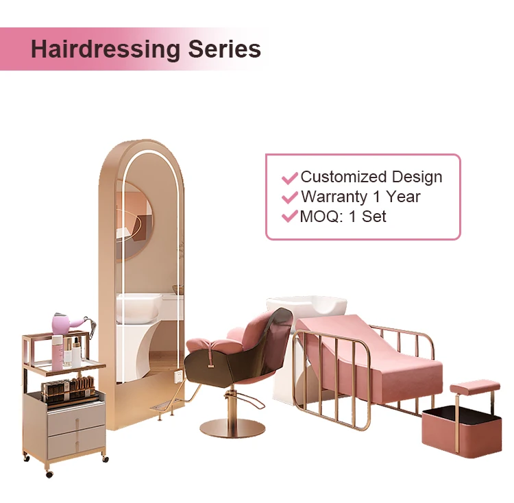 Modern Beauty Salon Furniture Sets Modern Luxury Yellow Barber Chairs ...