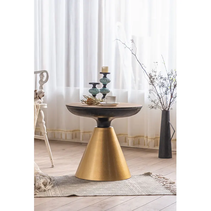 Modern Luxury Gold Tea Table Small Round Mdf Side Table Bedroom ...