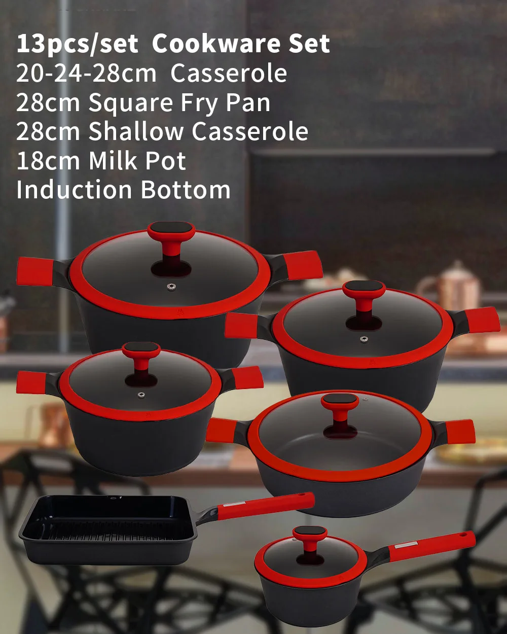 New Trend Ceramic Coating Granite Aluminum Cooking Pot Set Non Stick ...