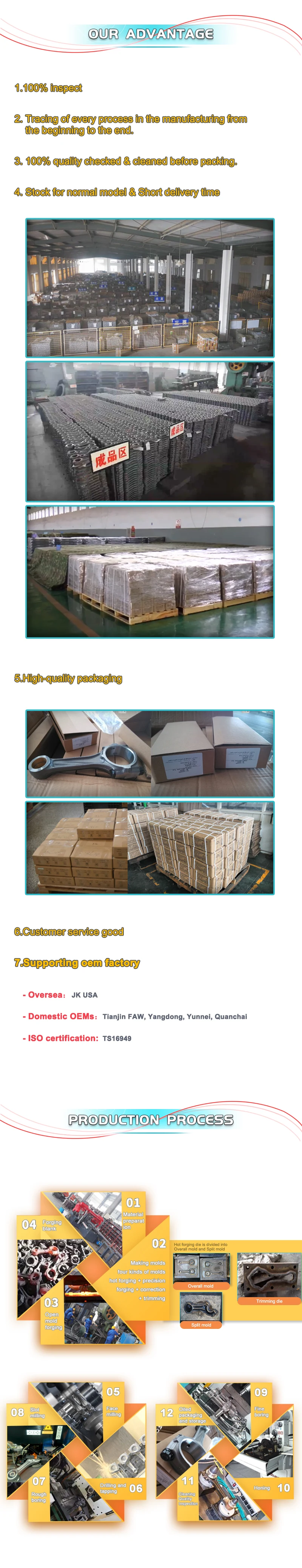 High Quality Connecting Rods for Caterpillar Machinery