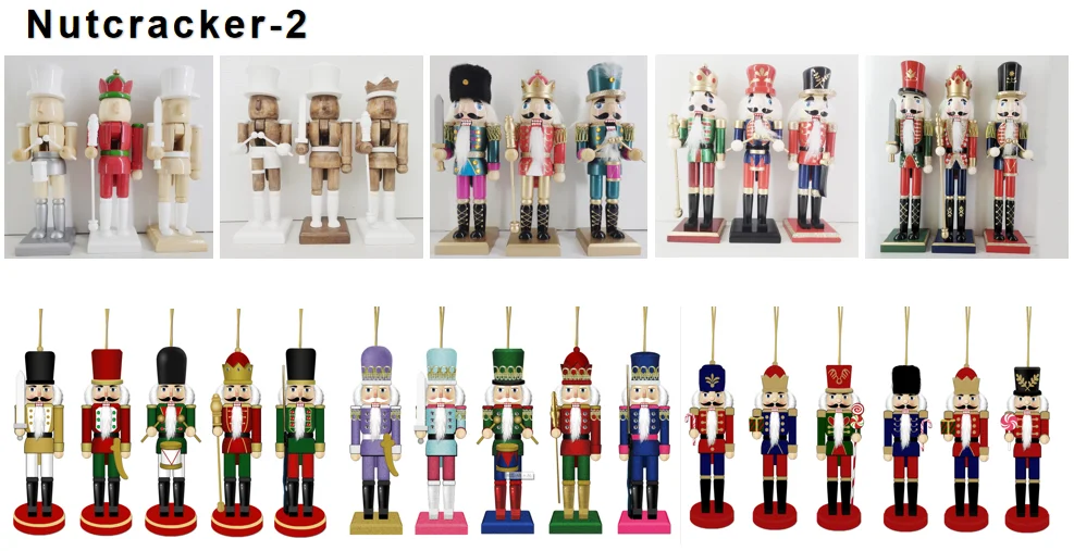 Macaron Color Wood Christmas Ornaments 18cm/5in Nutcracker - Buy ...