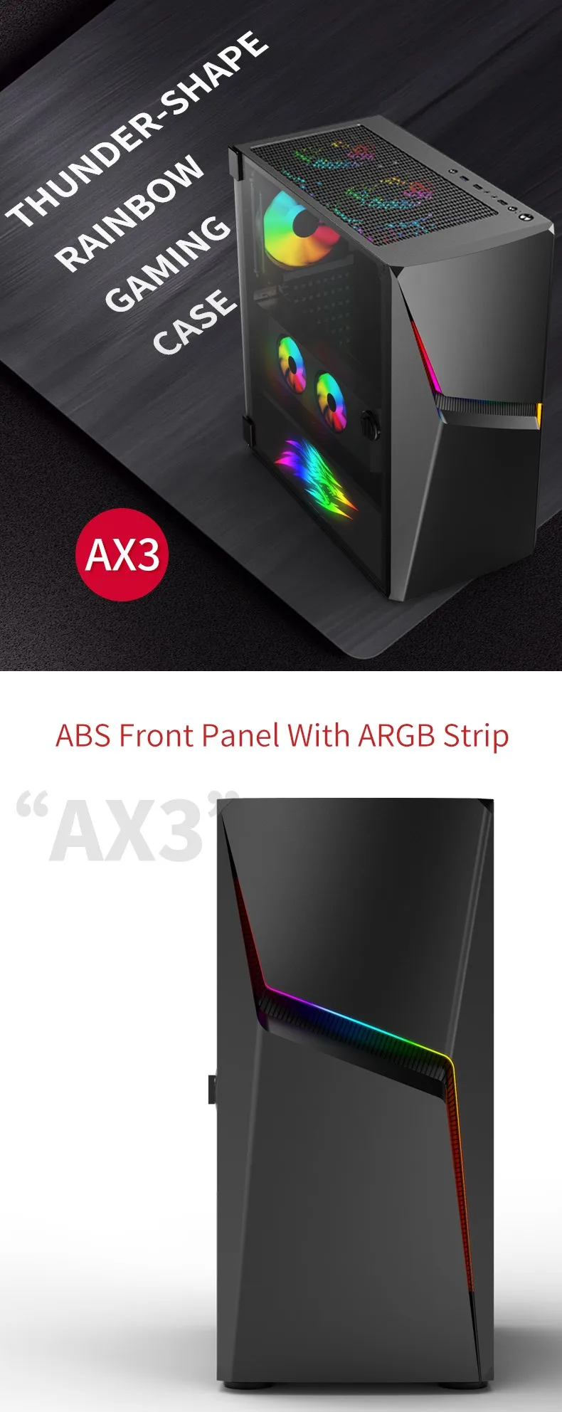 SOEYI Custom ATX Full Tower Computer case ARGB Lighting Pc Case High ...