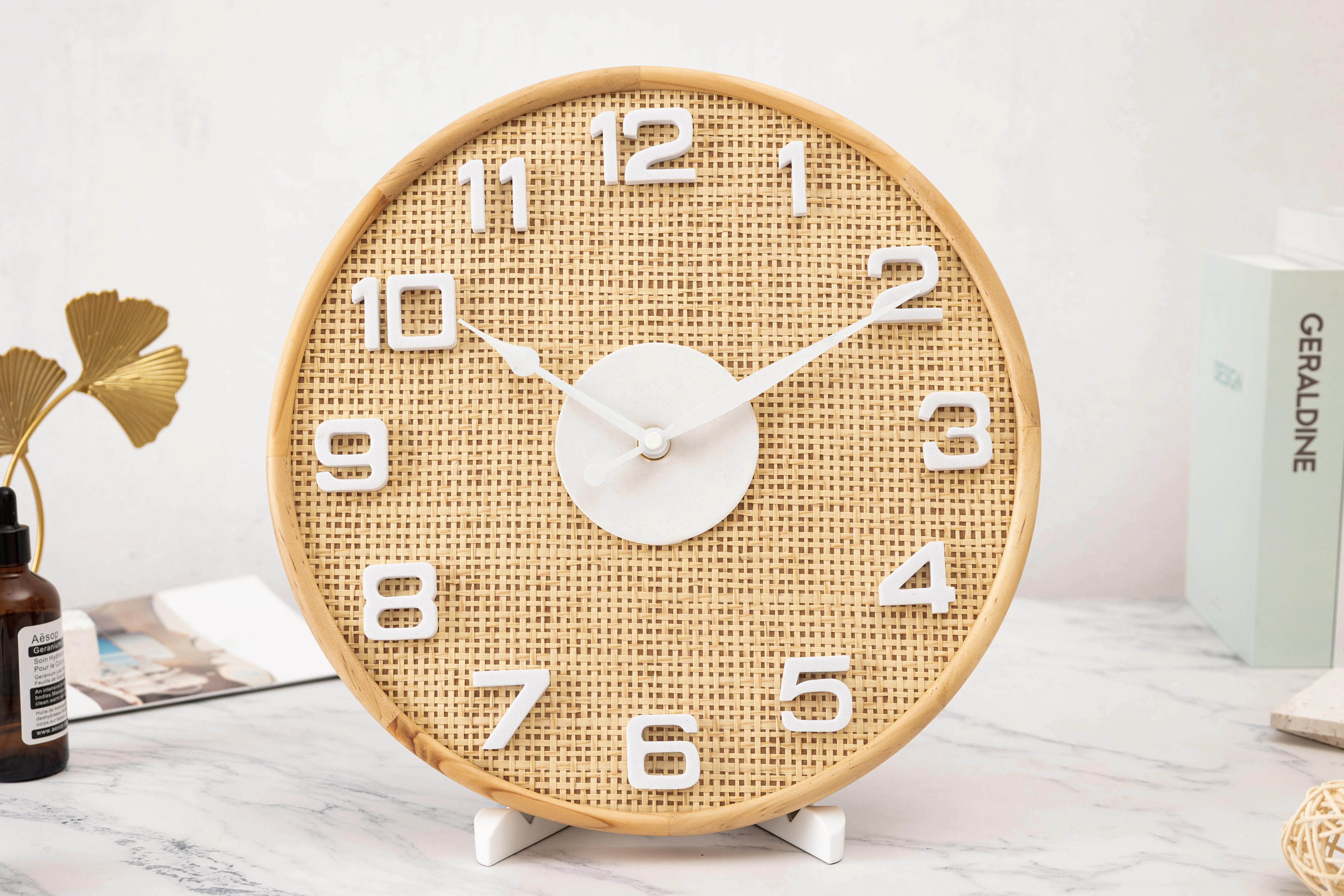 Rattan Material Wood Frame Design Modern Style Home Decor Wall Clock ...