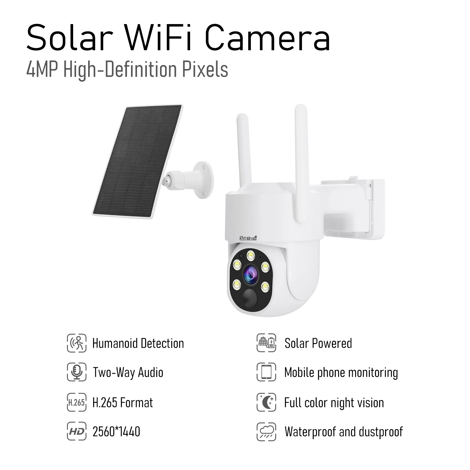 Jidetech 4mp Solar Powered Wireless Ptz Camera 9000mah Outdoor - Buy Ip ...