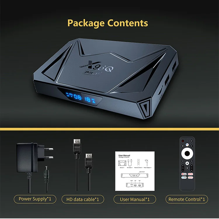 8K Smart TV Box - X96Q PRO PLUS with Android 14