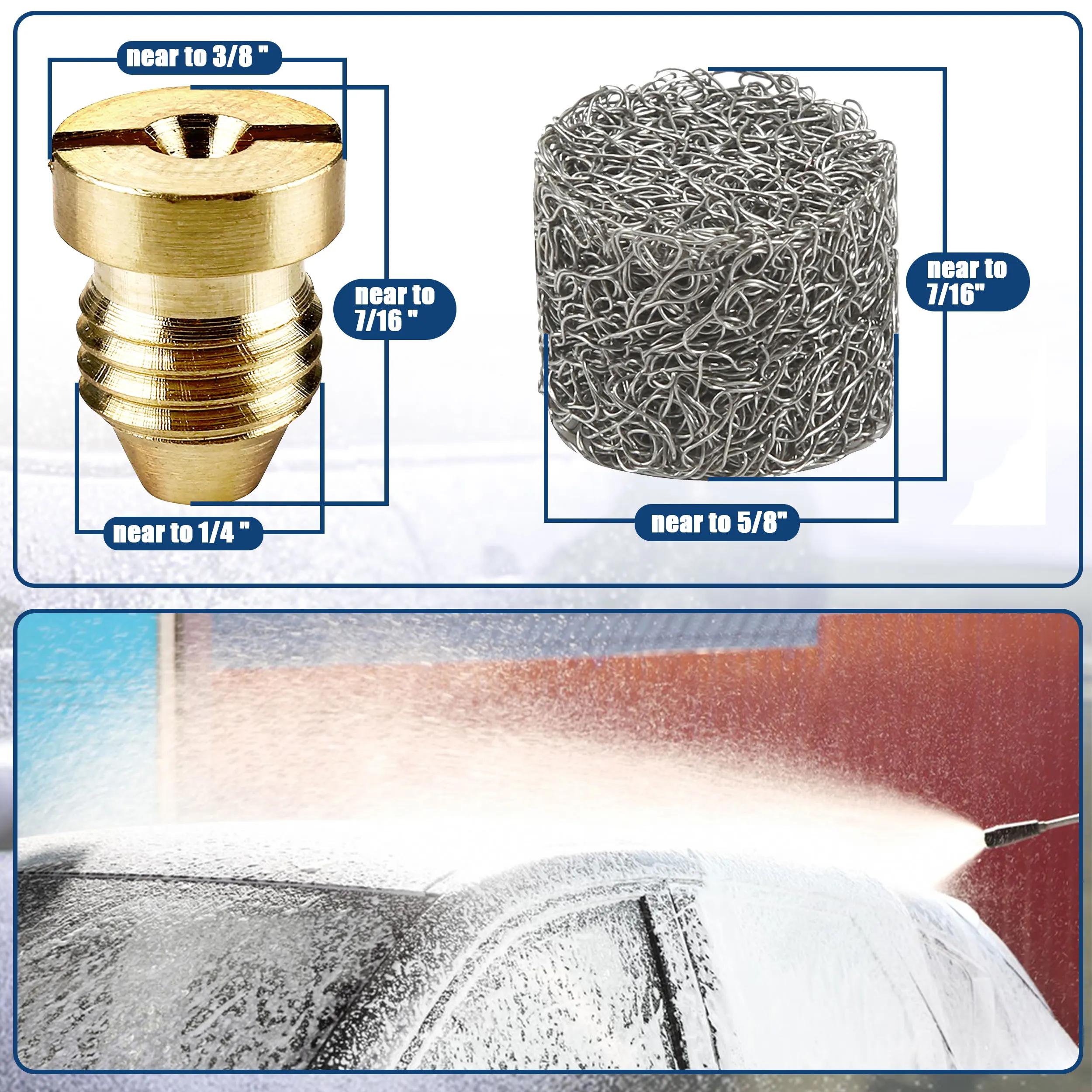 Universal Brass Thread Flat Spray Nozzle Snow Foam Cannon Threaded 1 ...