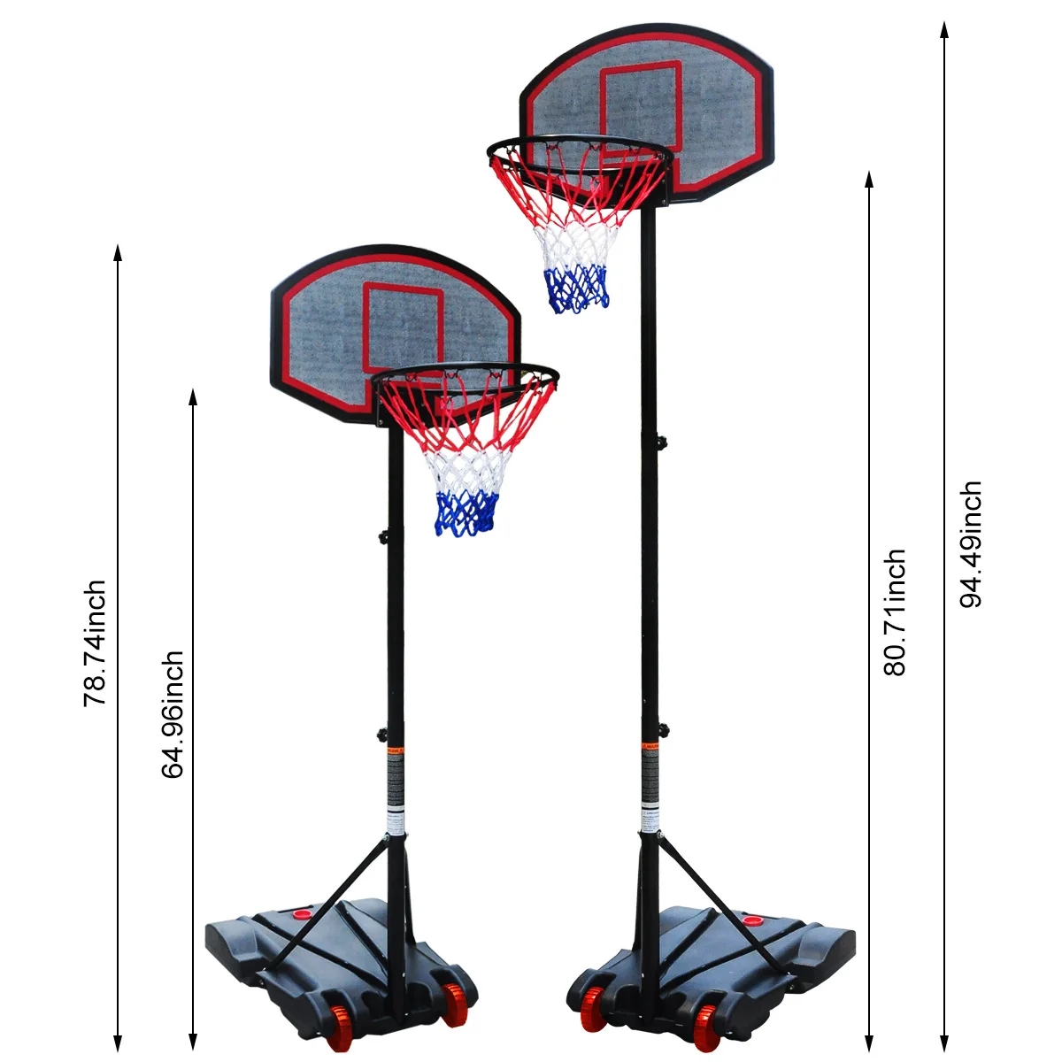 Portable Basketball Hoop Stand System Kids Basketball Indoor Outdoor ...