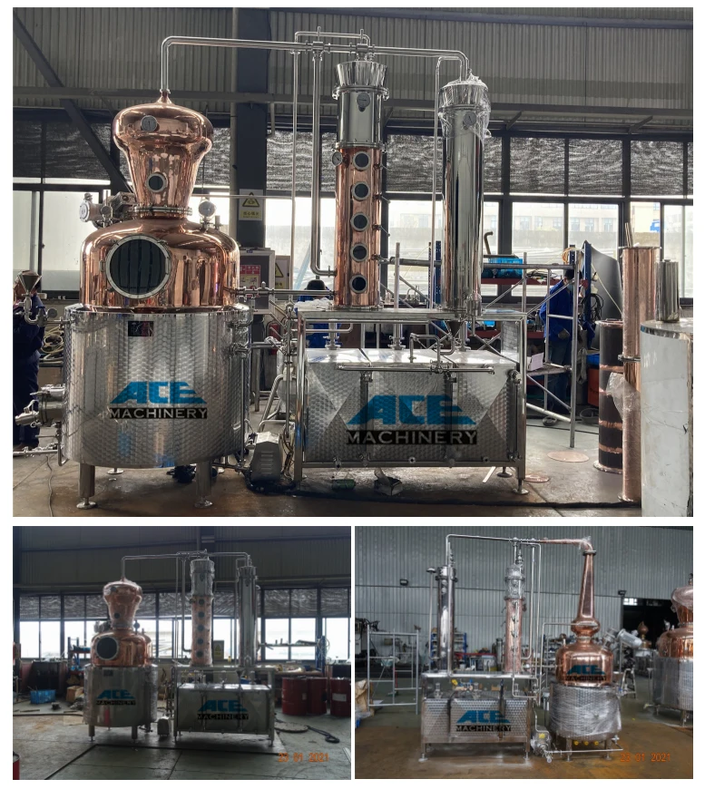 100l-5000l Rose Water Distilling Line Alembic Copper Distillation ...