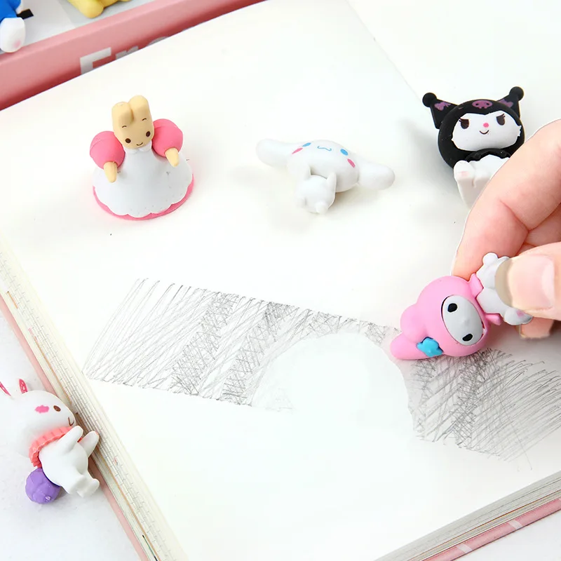 New Sanrio Family Eraser Cute Kuromi Pochacco Removable Eraser Diy ...