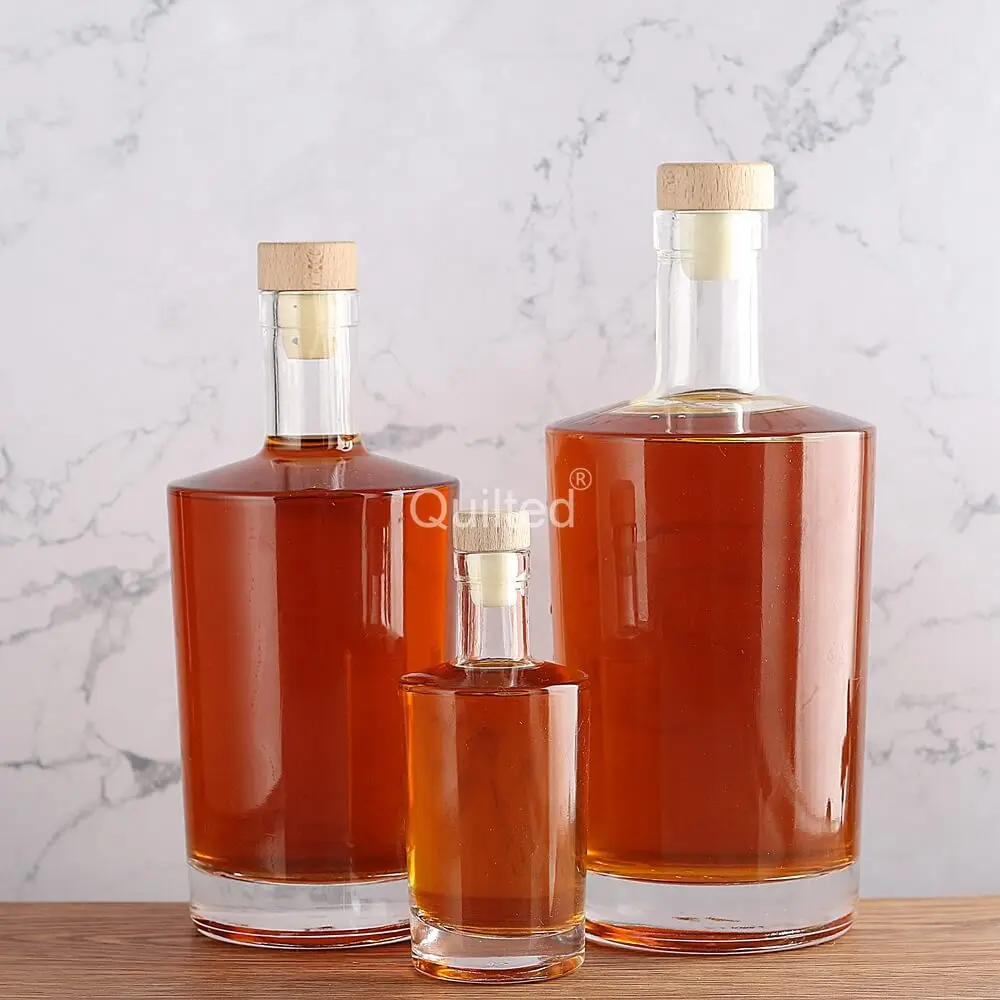 Wholesale Empty Premium Custom Clear Matte Black 500ml 750ml Liquor ...