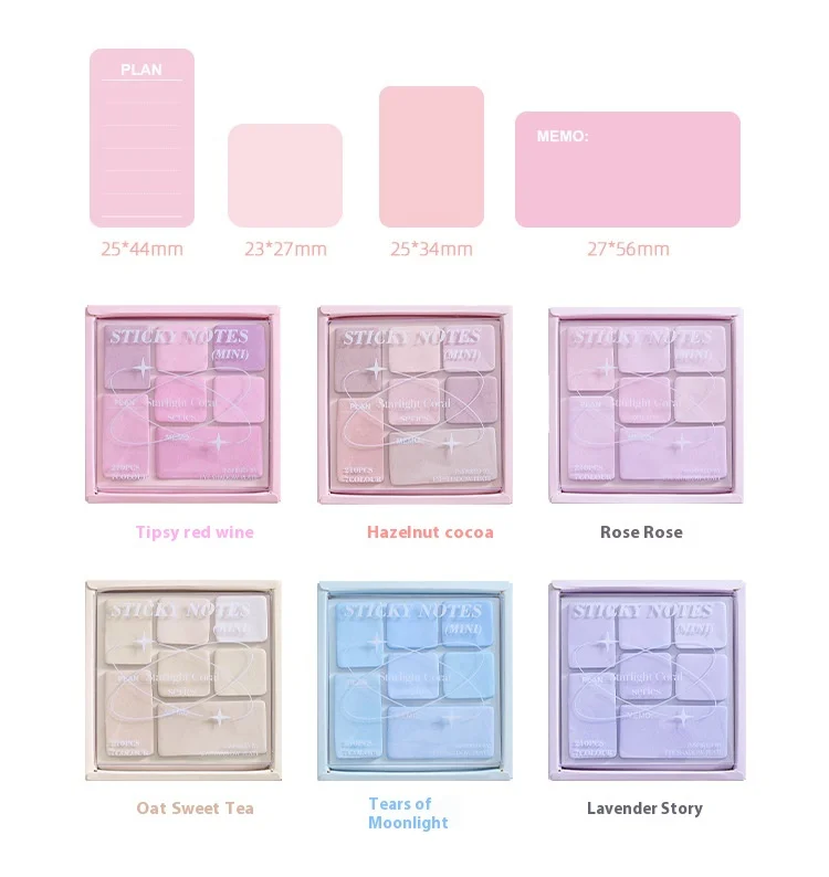 Creative Student Index Stickers Starlight Coral Series Colorful Memo ...