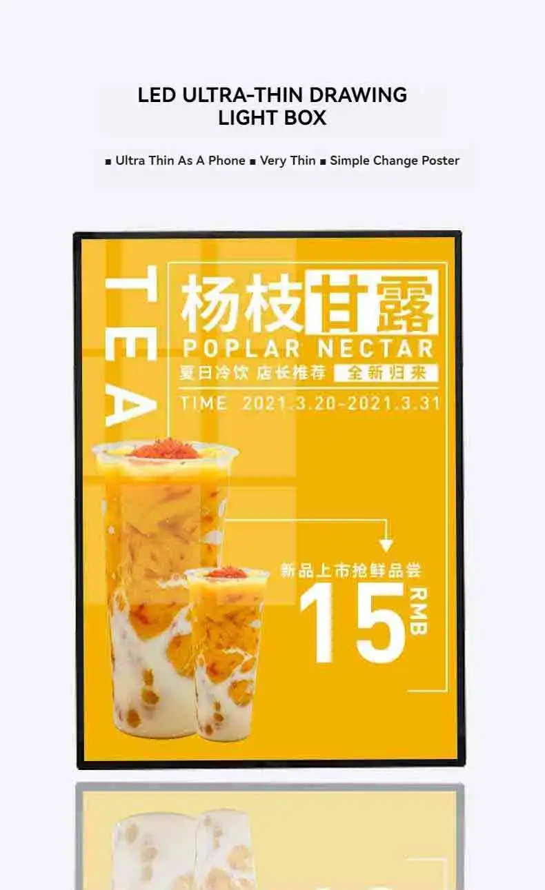 Wall mounted custom size aluminium slim frame snap led drawing animated ...