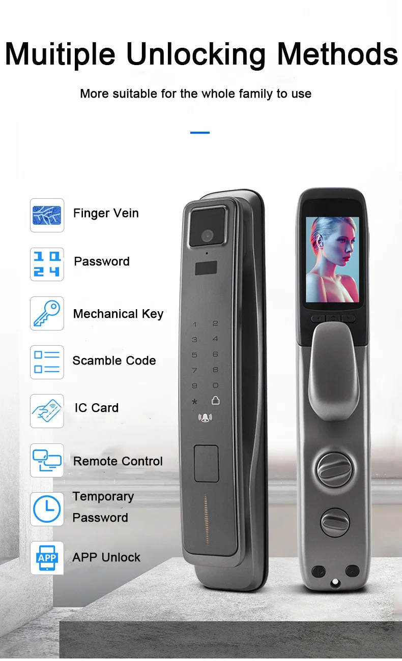 Smart Finger Vein Door Lock - High Sensitivity & Security