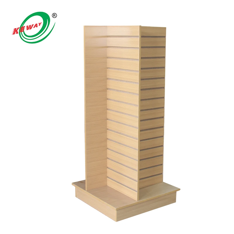 Hot Sale Mdf Slatwall Rotating Display Stand Mdf Slatwall Gondola ...