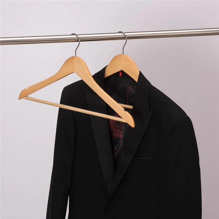 Factory Wholesale Coat Wooden Hanger Customized Logo Clothes Wood ...