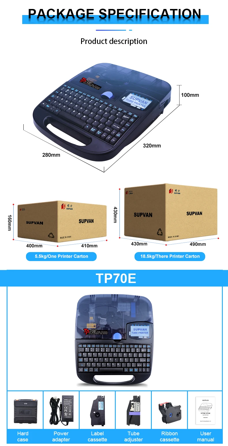 Supvan Tp70 Tube Id Cable Marker Printer - Efficient & Reliable