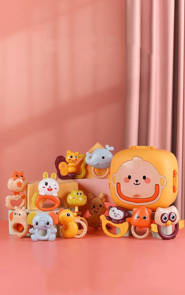 Wholesale Bpa Free Cute Soft Silicone Baby Teether Animals Handbell ...
