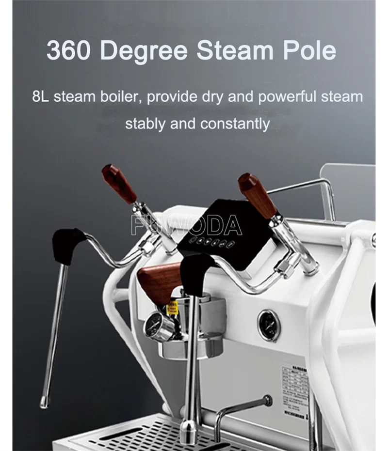 Fuwoda Commercial Coffee Machine - Dual Head & Smart Touch