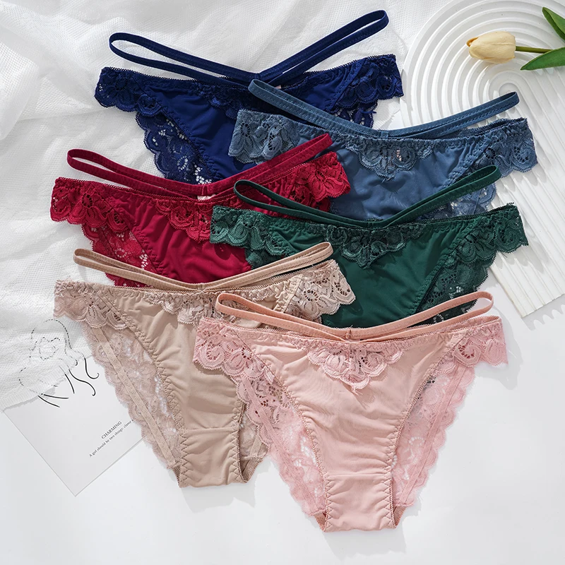 Low Waist Solid Color Women's Sexy Thong Lace Underwears,Hipster Sexy ...