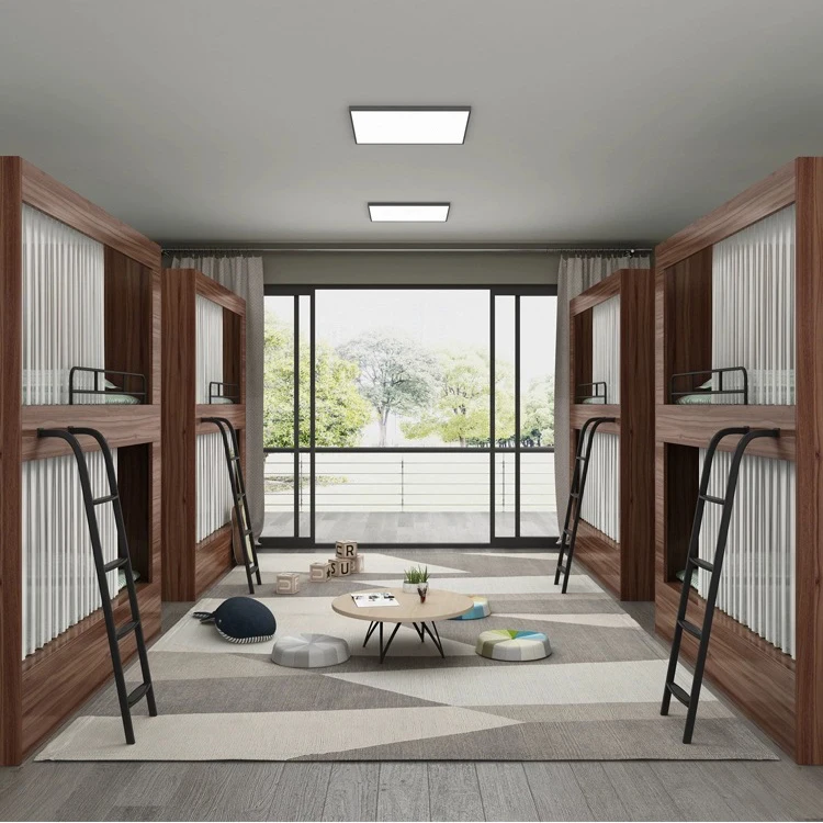 Modern Iron Capsule Bunk Bed Double Decker Space Bunk Bed With Curtain ...