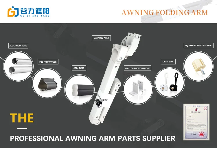 Black Metal Motorized Retractable Folding Arm Awning Assembly ...