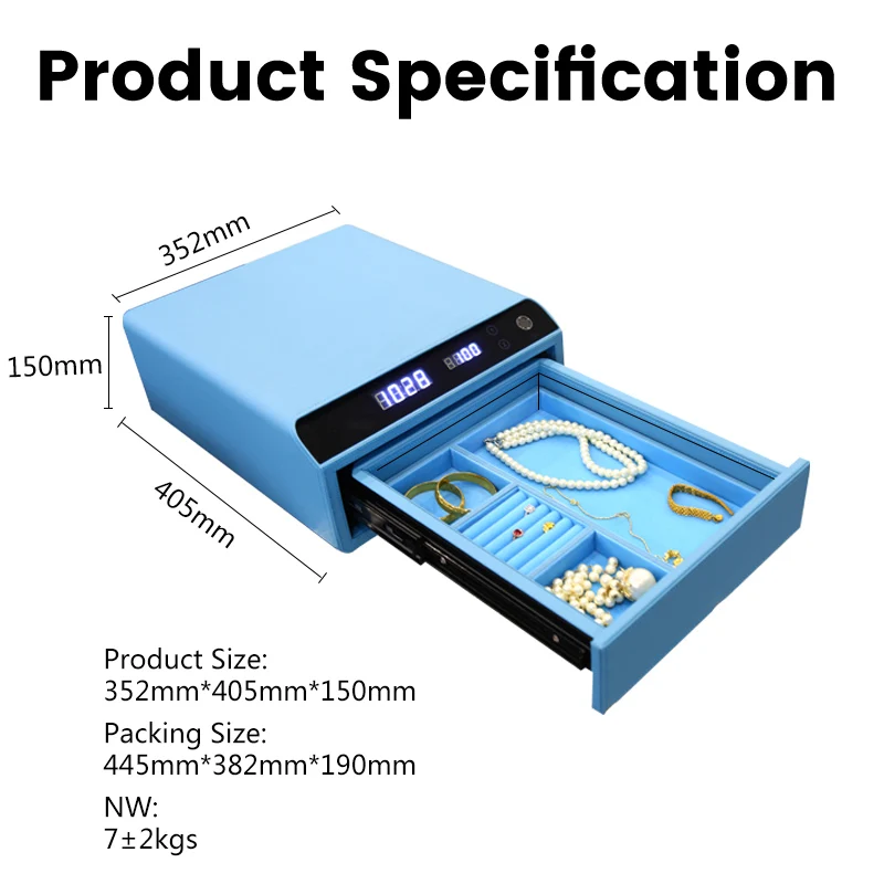 Mini Luxury Digital Security Biometric Fingerprint Safe Drawer Safe Box ...