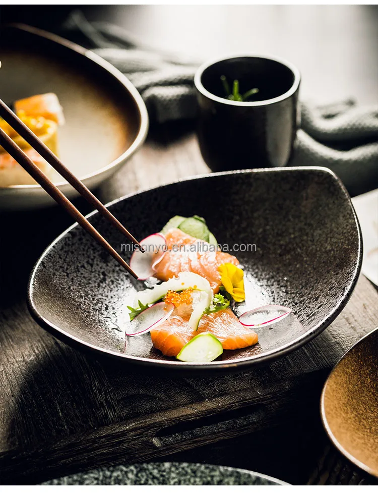 Japanese Ceramic Western Food Plate - Creative Olive Design