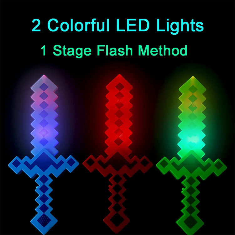 Custom Light Up Diamond Pixel Sword Led Motion Activated Flashing ...
