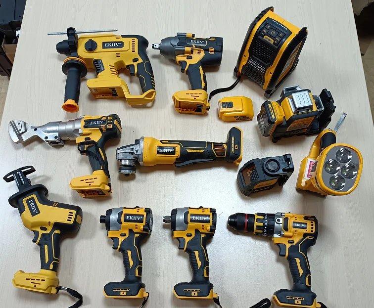 20v Drill Set Impact Wrench Combo 11-power Tools Kits Rechargeable ...