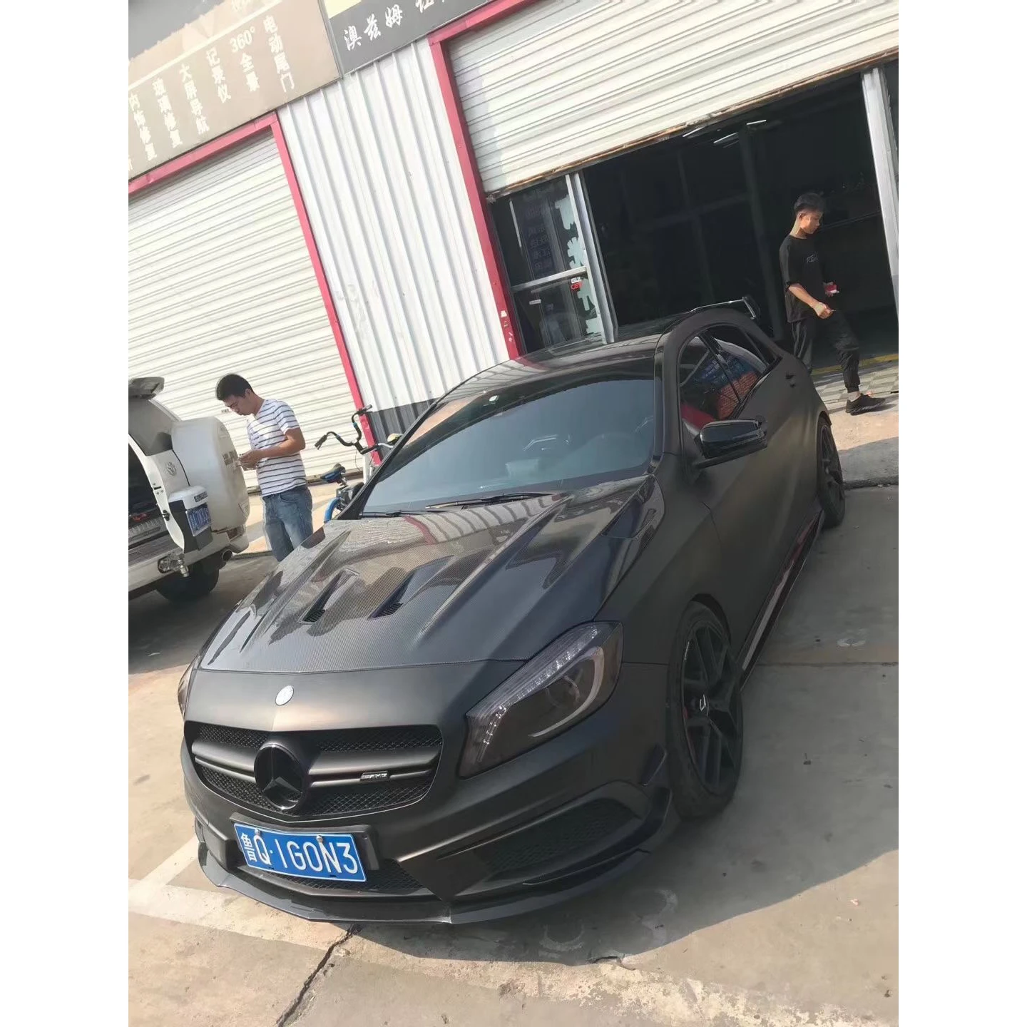 507 STYLE CARBON FIBER HOOD BONNET for MERCEDES BENZ A-CLASS W176 A180 ...