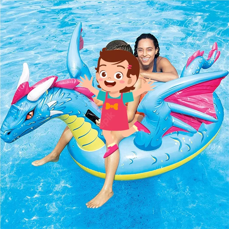 Intex 57563 Inflatable Animal Dragon Floating Mat Inflatable Ride-on ...