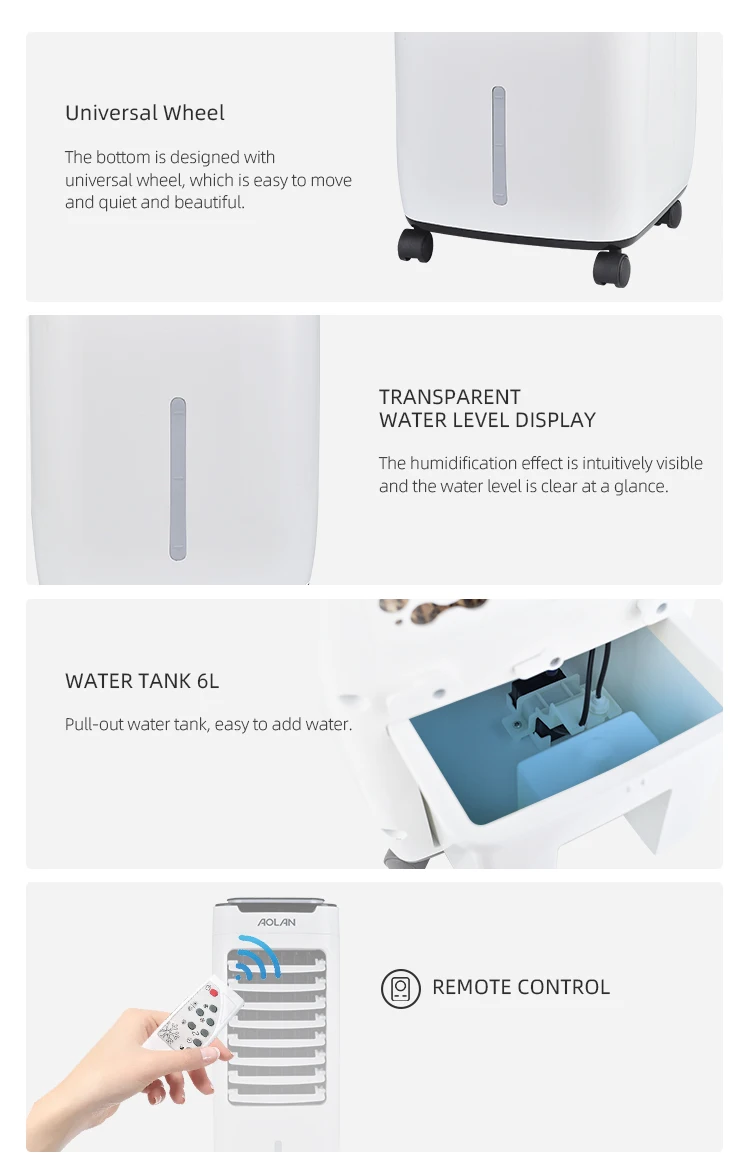 Aolan Smart Air Cooler 1000m3/h Airflow Heating & Cooling For Home Use ...