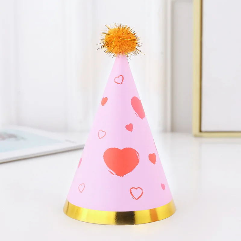 Birthday Hats Kids Boy Girl Pink Black Birthday Party Decorations Happy ...