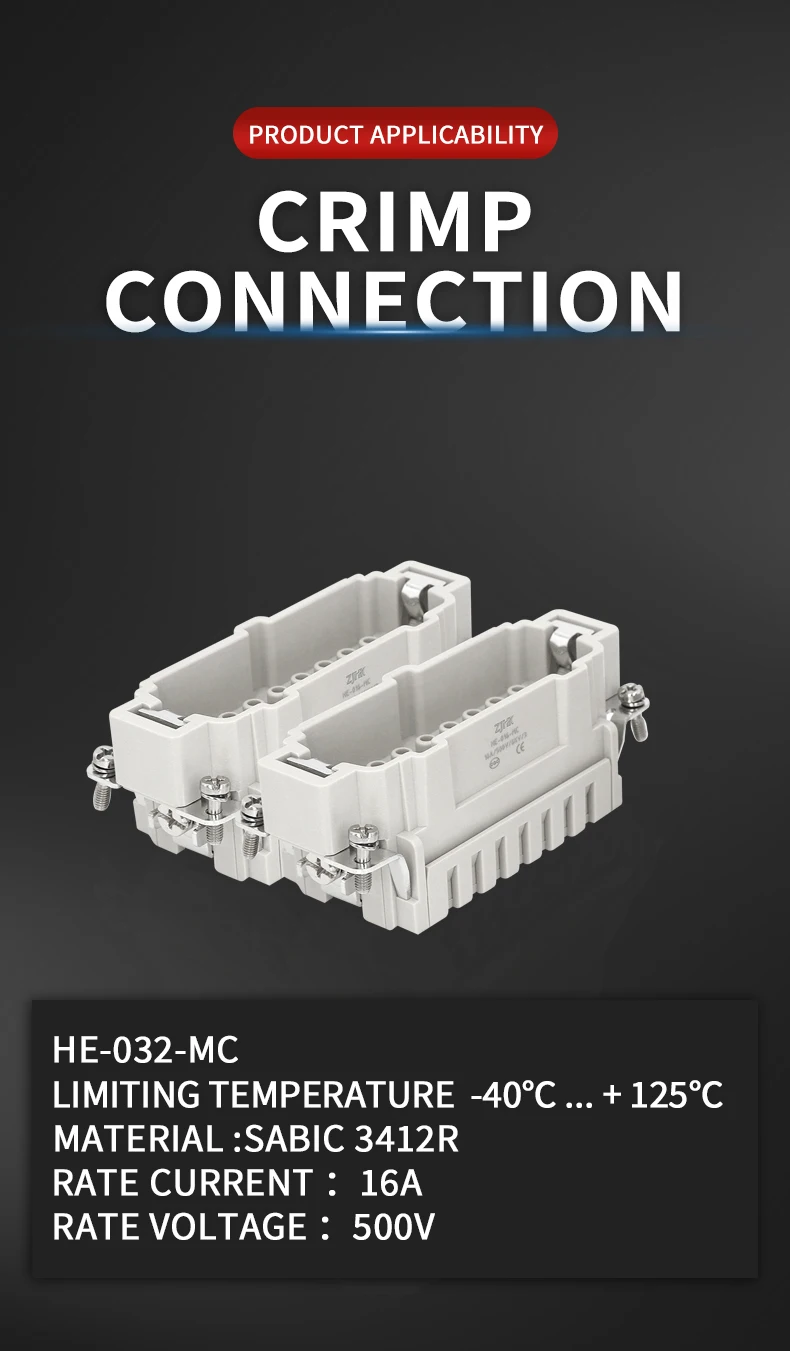 Hee Series Male Crimp Terminal Inserts 32 Pins Multi Wire Heavy Duty ...