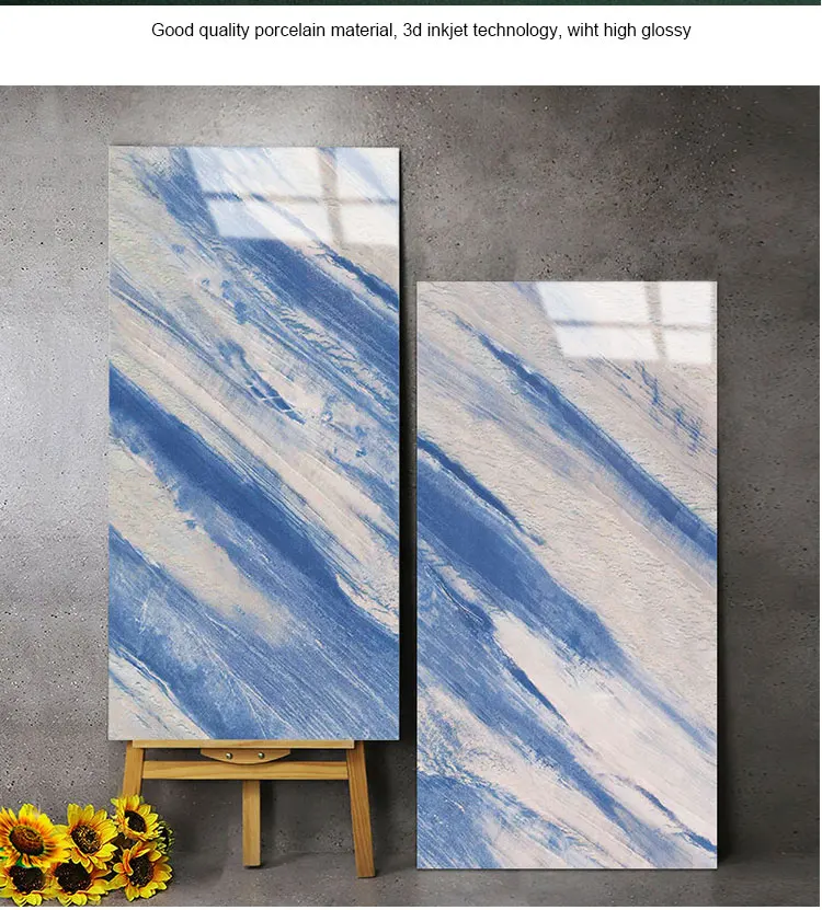 Marble Design Special Blue Color Polished Glazed Porcelain