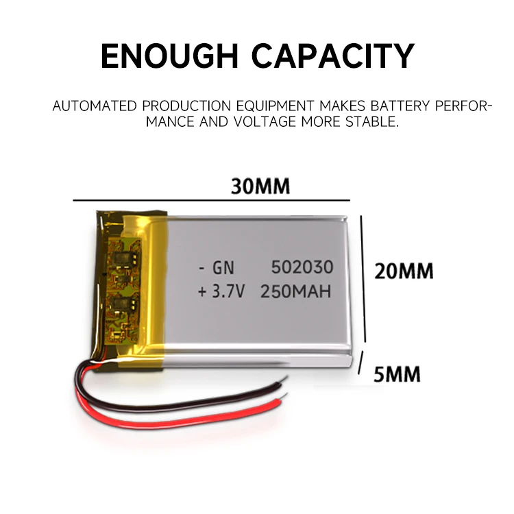 Wholesale 502030 Rechargeable Polymer Battery 3.7v 250mah