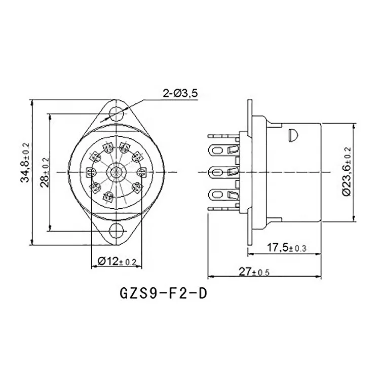 Alibaba.com: 9 Pin Vacuum Tube Socket with Shield Base for 12AX7 12AU7 ...