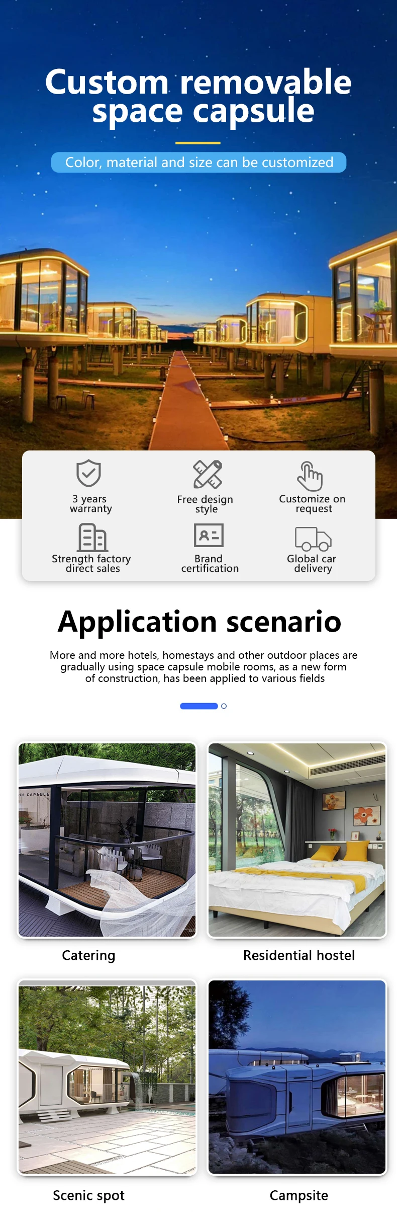 Outdoor Movable Modern Luxury Living Capsule House Mobile Modern ...