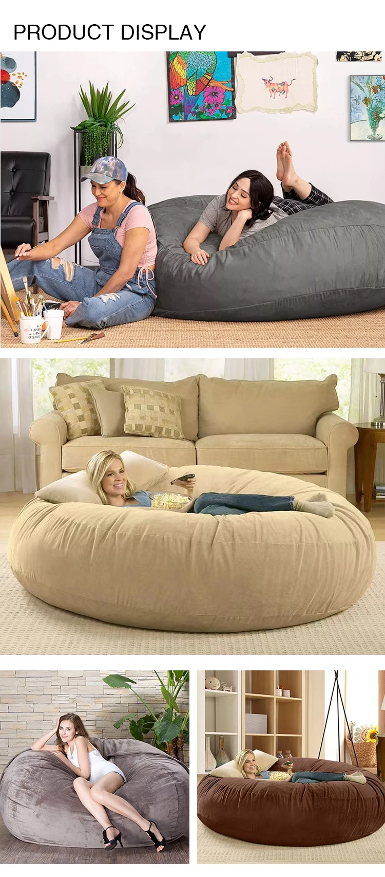 Made In China Superior Quality Sponge Filled Foam Bean Bag Large Lazy ...