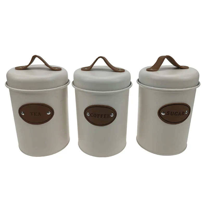 Wholesale 3 Pieces Metal Coffee Tea And Sugar Container Canister Jars ...
