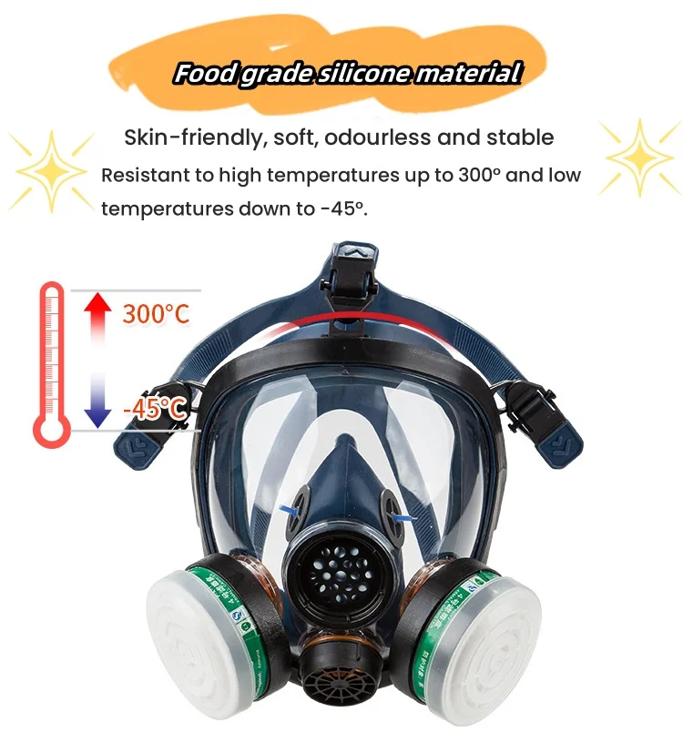 Full Face Shield Against Pesticide Spray Paint Ammonia Acid Gas ...