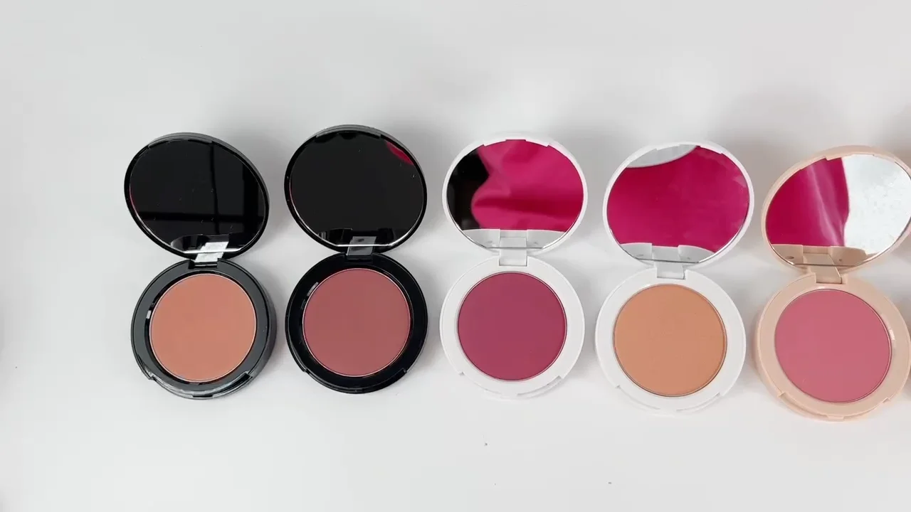 Heart Shape Single Color Shimmer Matte Cheek Powder Blush Palette Face ...