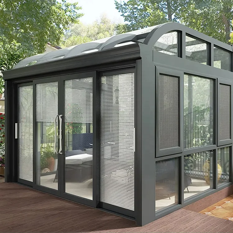 Aluminum Glass Winter Garden Veranda Sunroom House Free Standing ...