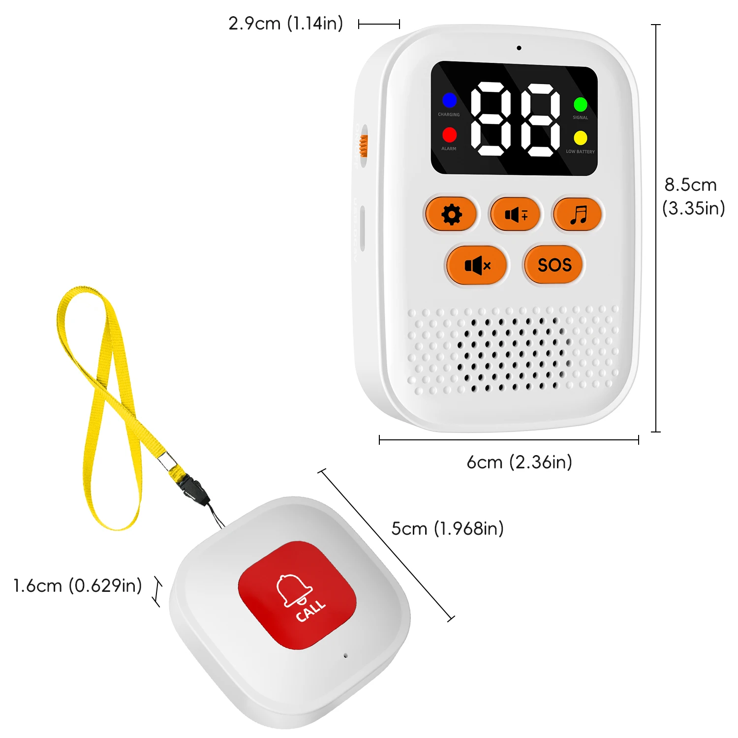 Wireless Call Alarm System Host Elderly Caregiver Pager Call Button ...