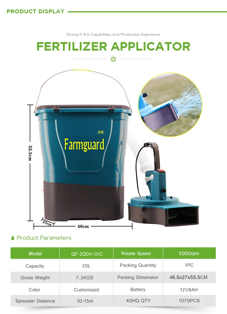 20l Battery Powered Agriculture Garden Fertilizer Applicator Spreader ...