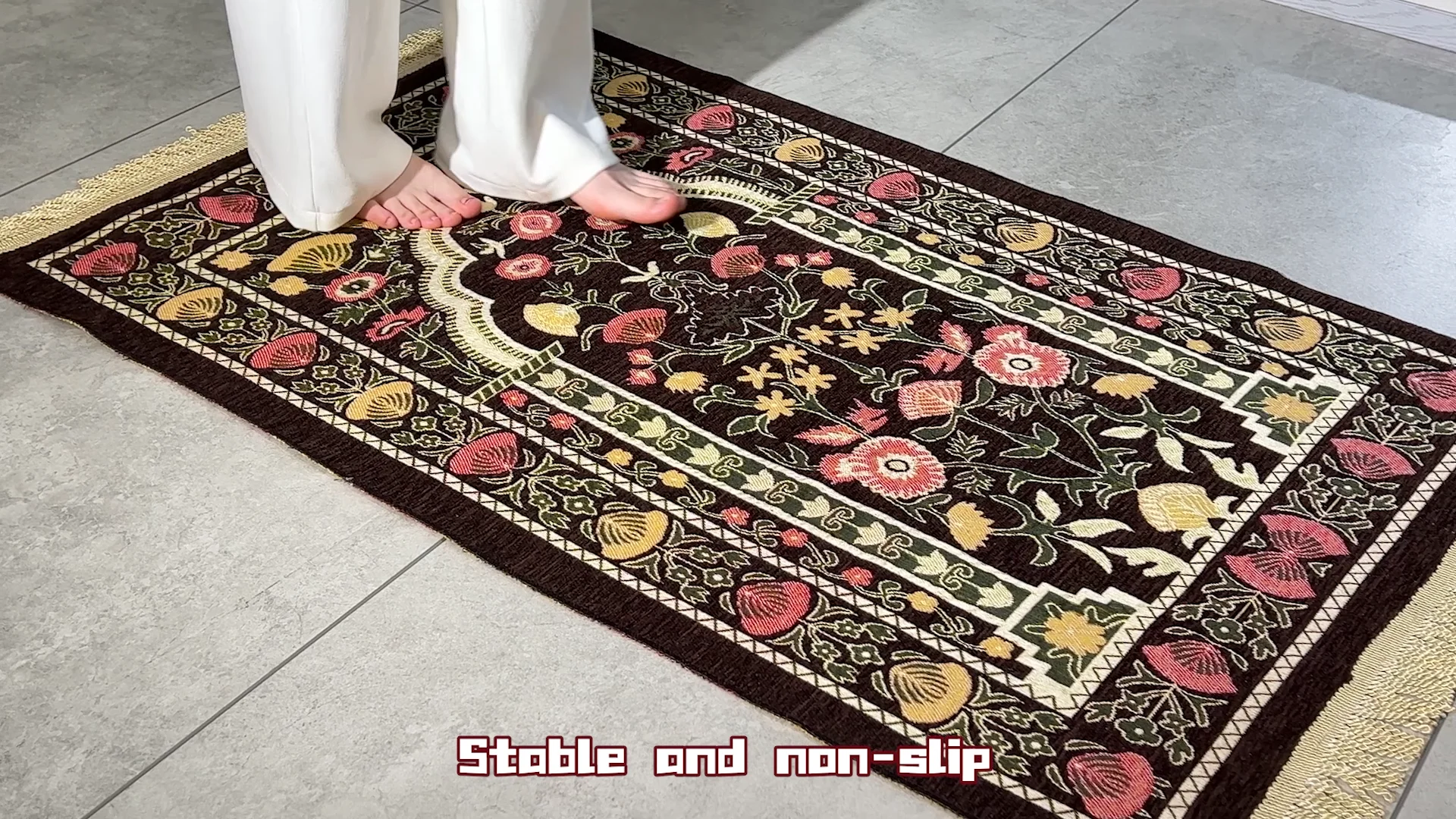 Portable Travel Turkish Chenille Sajadah Islam Muslim Halal Prayer Mat ...