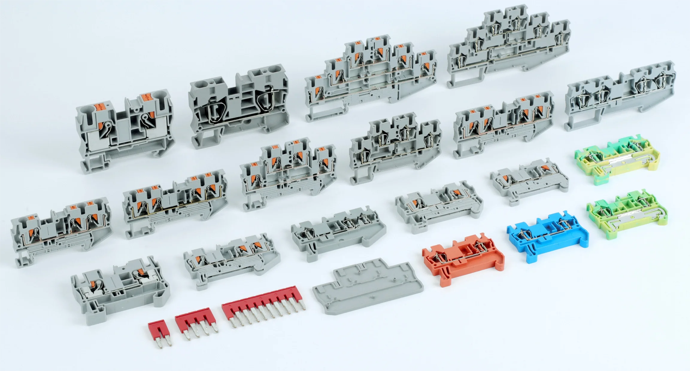 Pt-2.5 Pa66 800v 24a Feed Through Din Rail Plastic Brass Push In ...