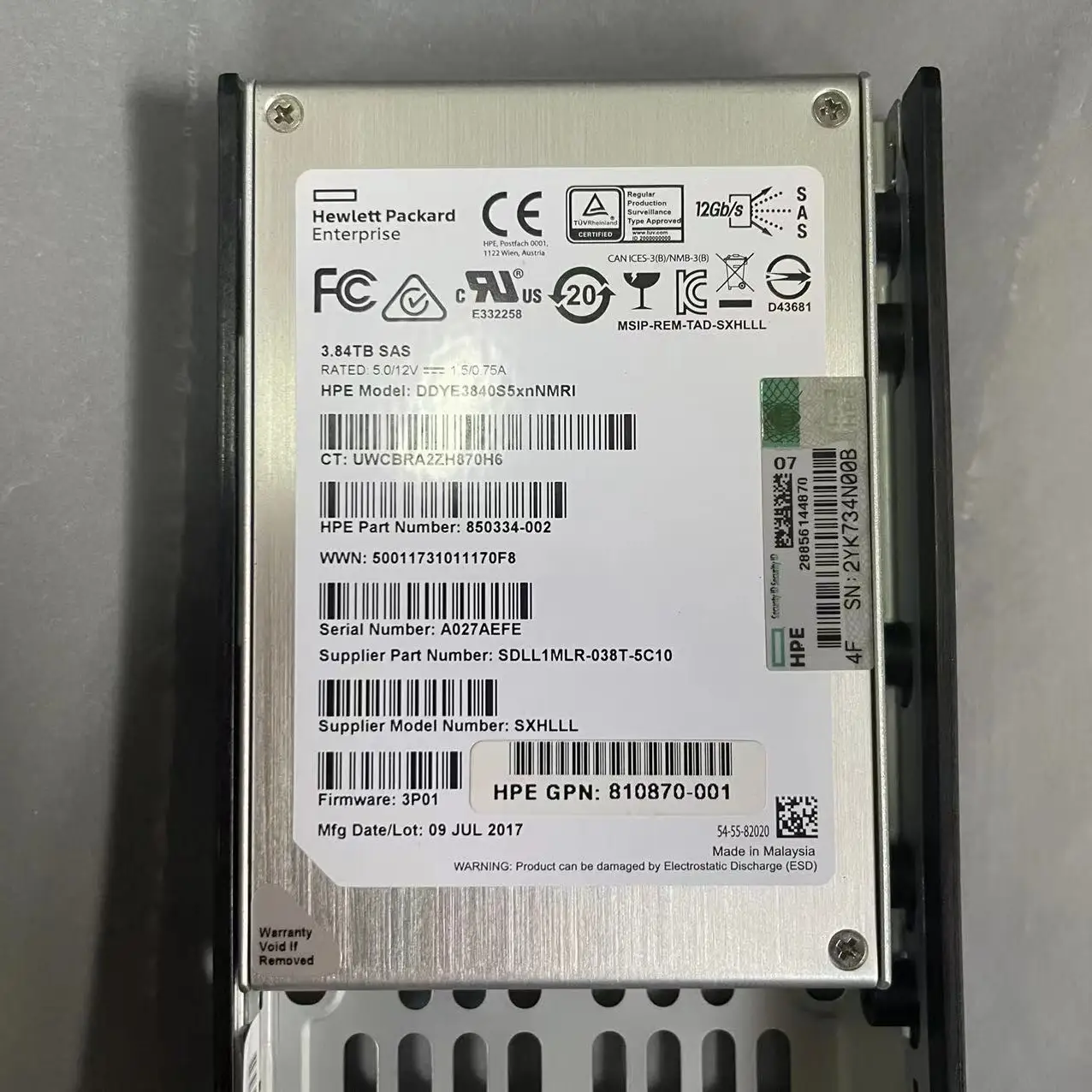 Hpe 3par 8000 3.84tb Sas Sff (2.5in) Ssd With All-inclusive Single ...