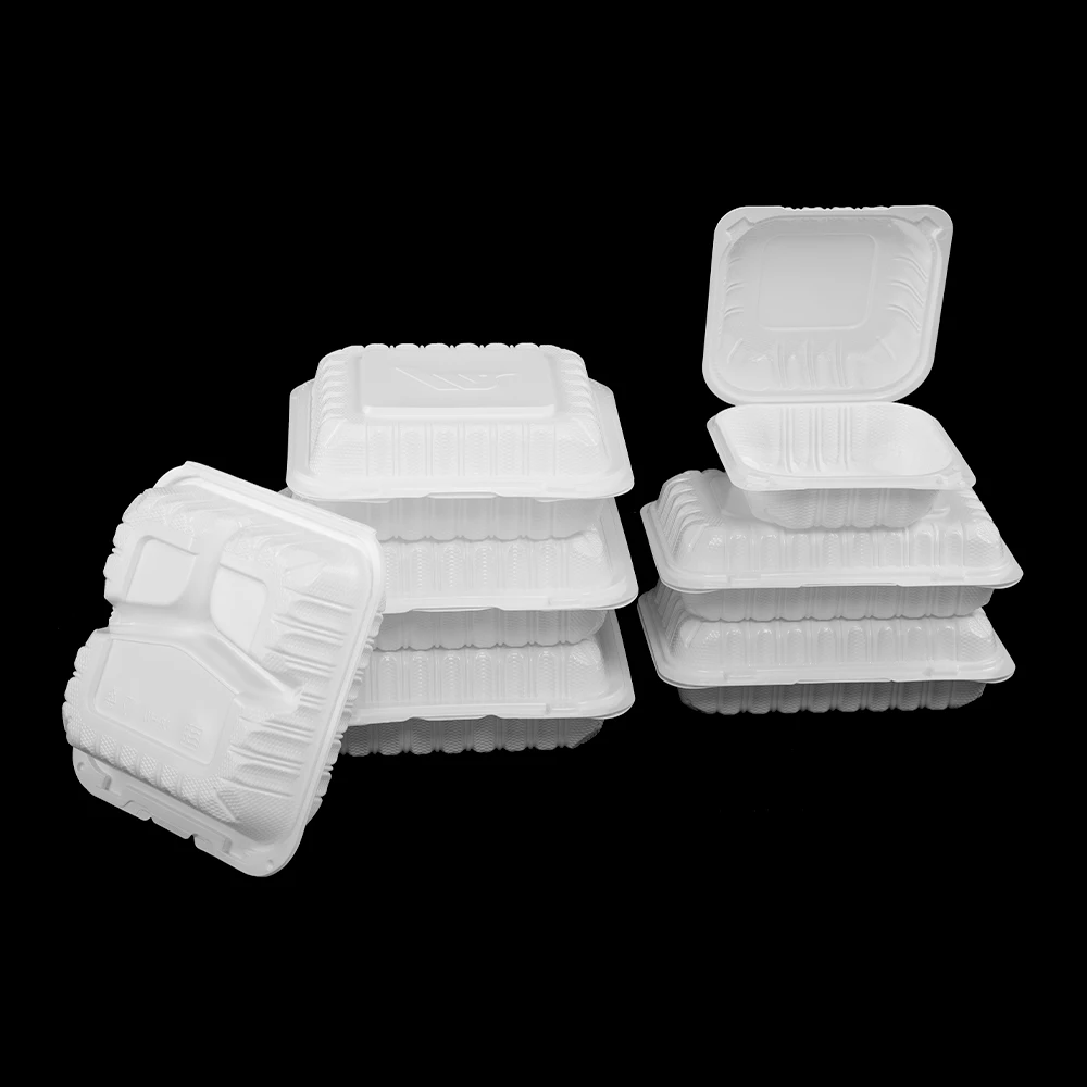 Restaurant 9x9x3 Clamshell White Disposable Eco Friendly Meal Fast Food ...